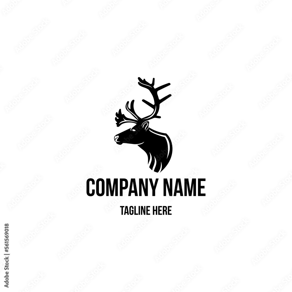 Caribou logo design icon. Caribou logo design inspiration. Artic animal ...