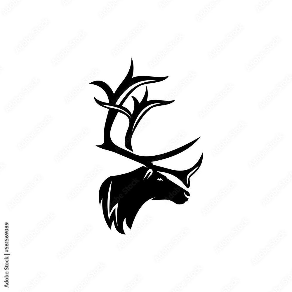 Caribou logo design icon. Caribou logo design inspiration. Artic animal ...