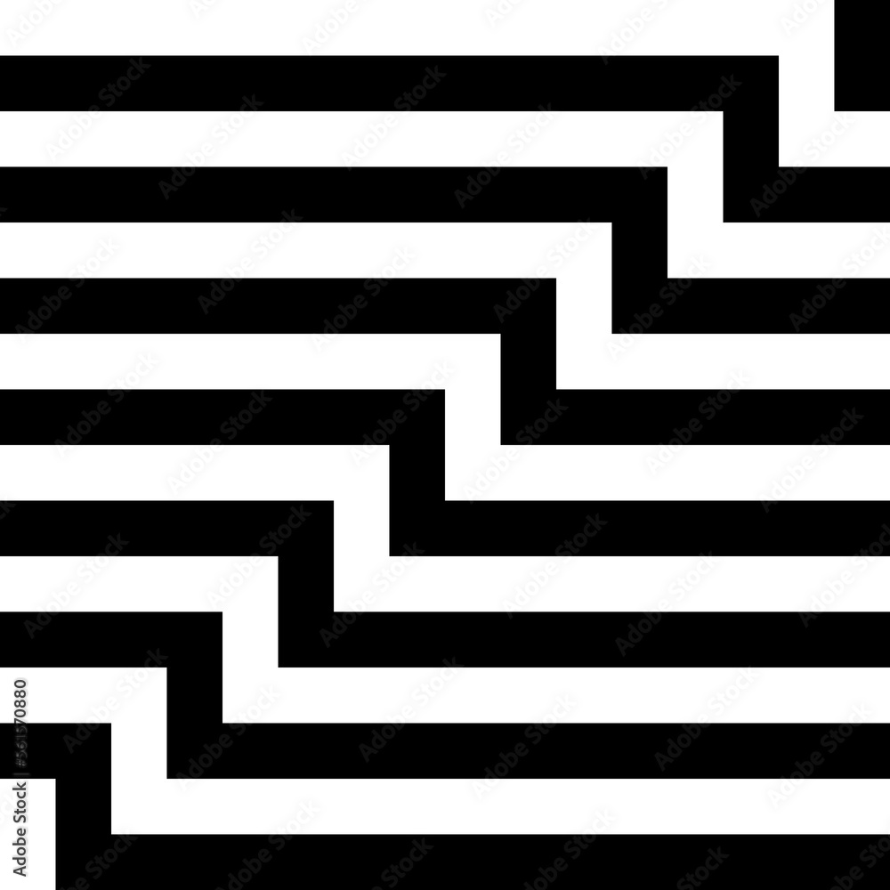 Seamless monochrome vector graphic of horizontal lines with a ninety ...