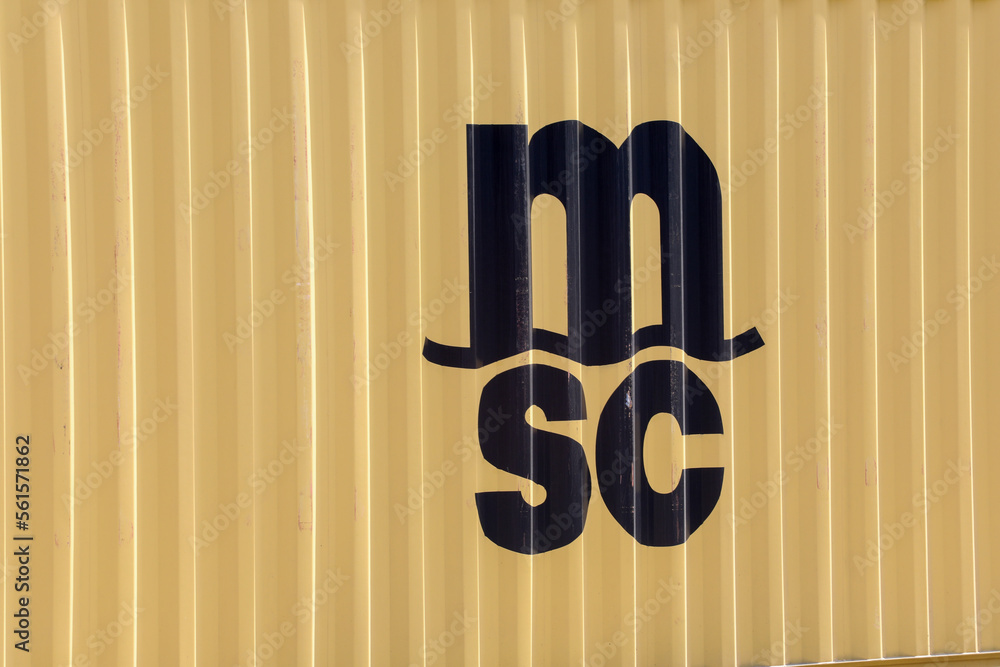 Shipping port of Haifa, Israel - October 25, 2021: Mediterranean ...