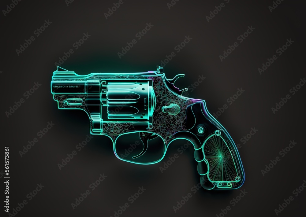 Revolver hand gun wallpaper with line art in dark contrast background ...