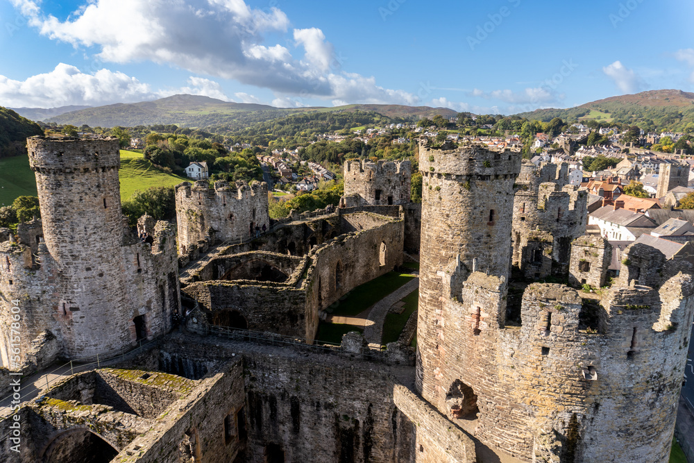 Conwy, North Wales, United Kingdom: Conwy Castle fortification built by ...