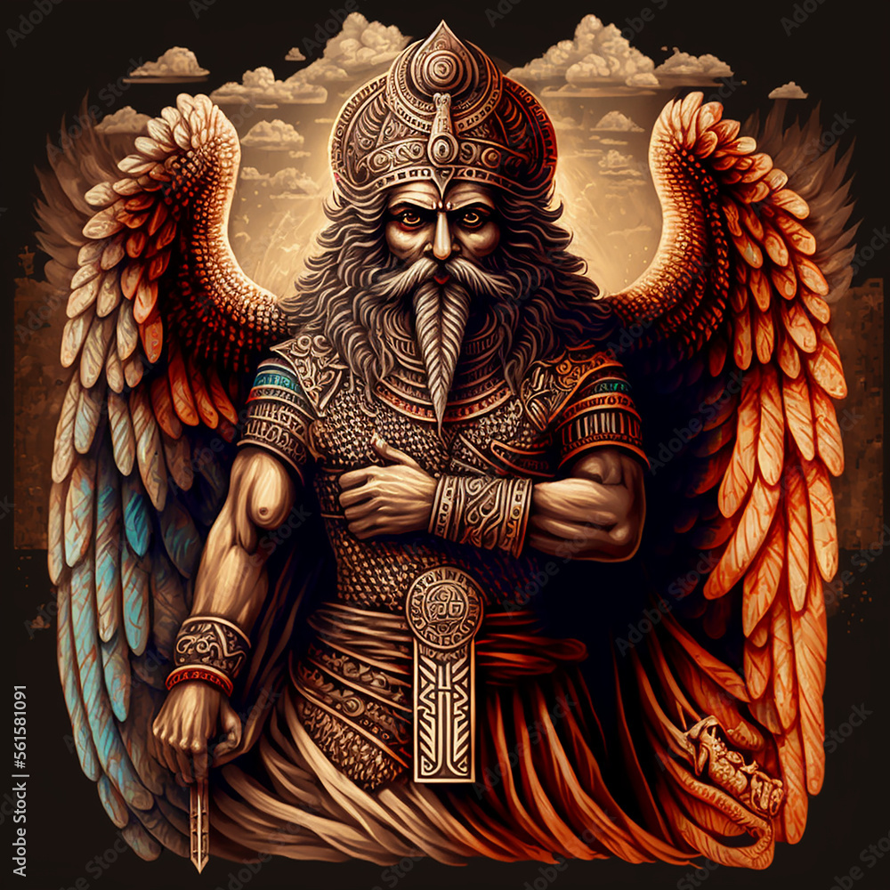 Ancient Sumerian mythology. Ashu,ancient Sumerian mythological god ...