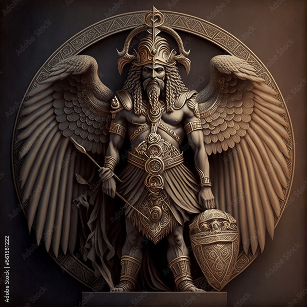 Ancient Sumerian mythology. Ashu,ancient Sumerian mythological god ...