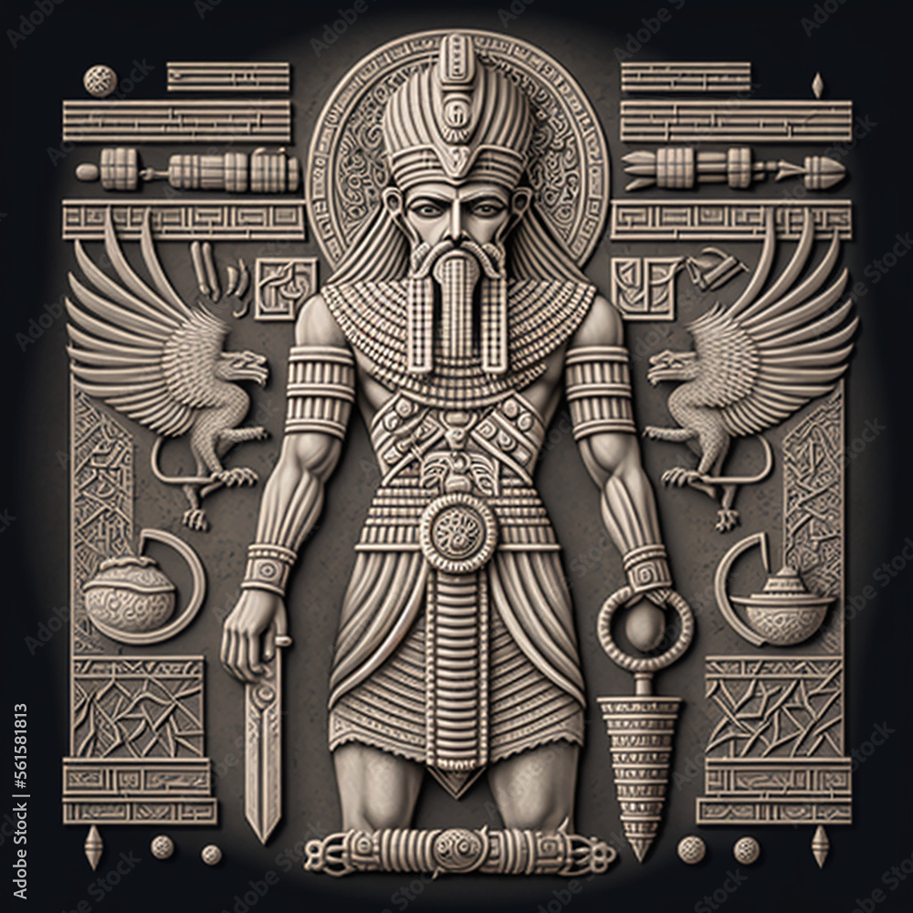 Ancient Sumerian mythology. Enki,ancient Sumerian mythological god ...