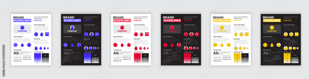 DIN A4 Brand Guidelines Poster Layout Set, Simple style and modern ...