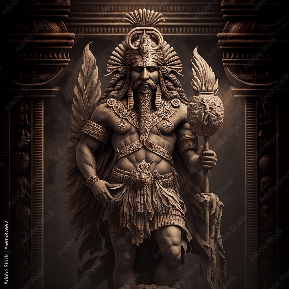 Ancient Sumerian mythology. Utu,ancient Sumerian mythological god. Created with Generative AI ...