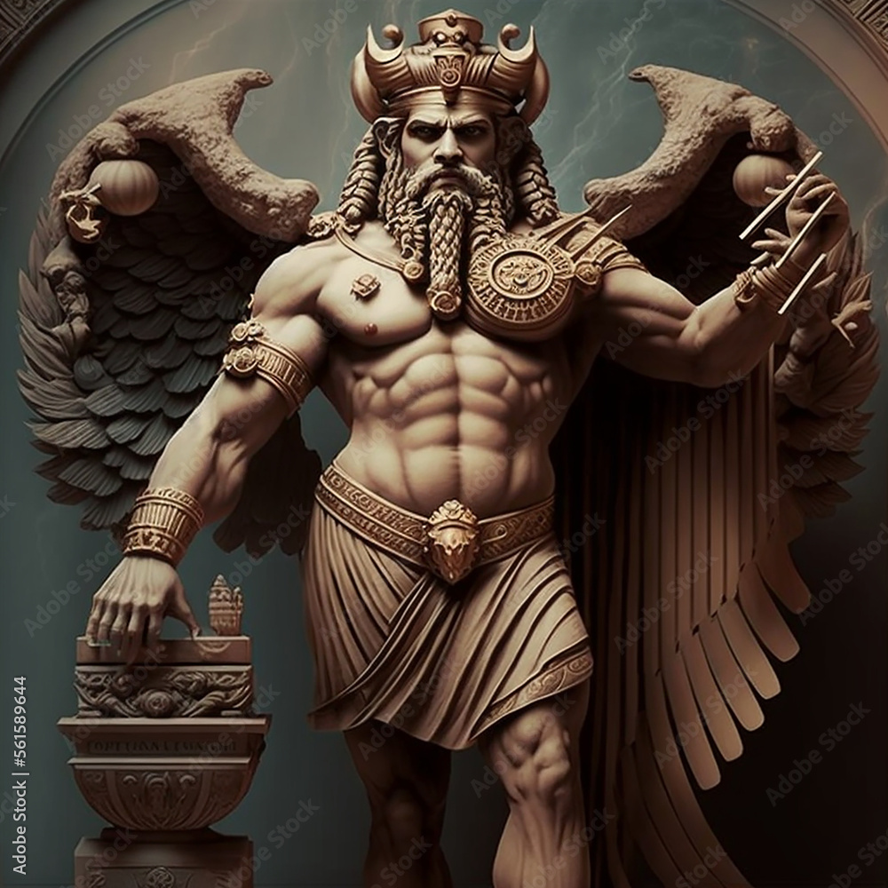 Ancient Sumerian mythology. Ninurta,ancient Sumerian mythological god. Created with Generative ...