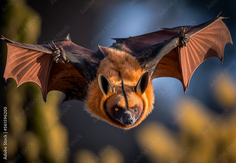 Wildlife Protography of The flying fox,digital art,illustration,Design ...
