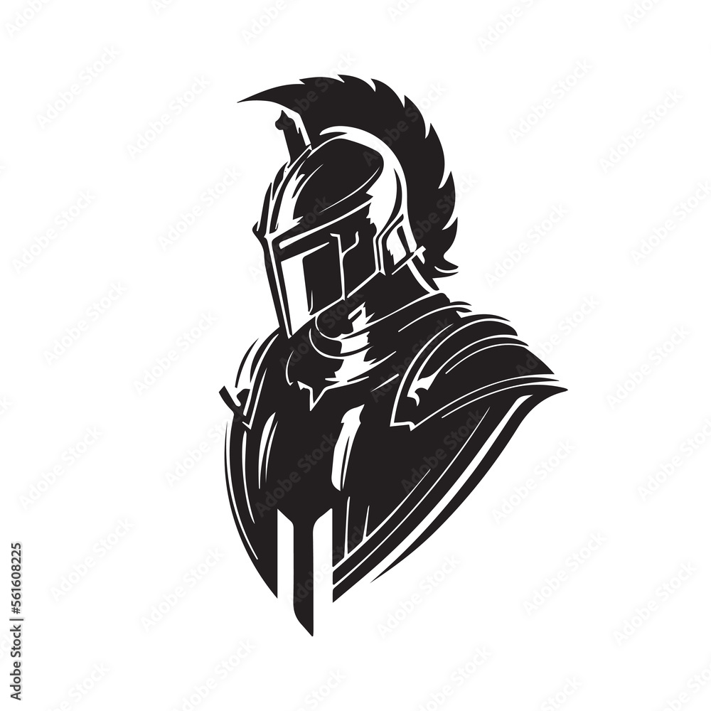 Medieval knight in armor, vector logo. Simple clean modern icon of a ...
