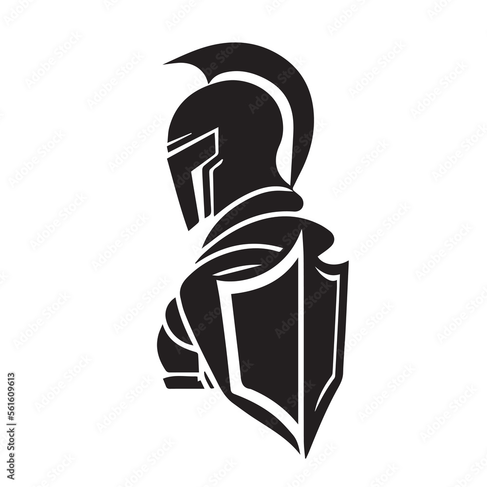 Medieval knight in armor, vector logo. Simple clean modern icon of a ...