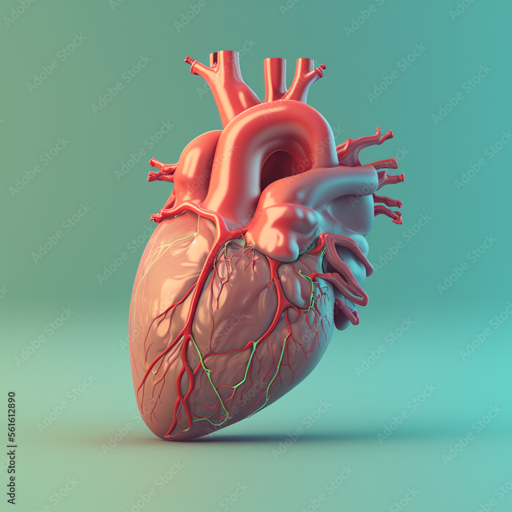 human heart anatomy, Generative Ai Stock Illustration | Adobe Stock
