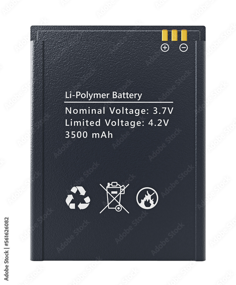 Spare smartphone lithium ion battery on transparent background. Stock ...