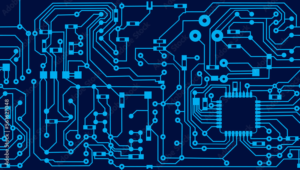 Seamless texture of a computer motherboard with a processor. The system ...