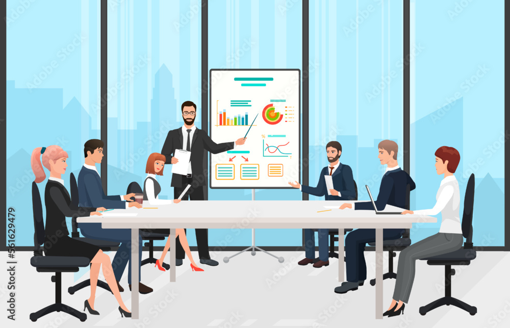 Business People Meeting Vector