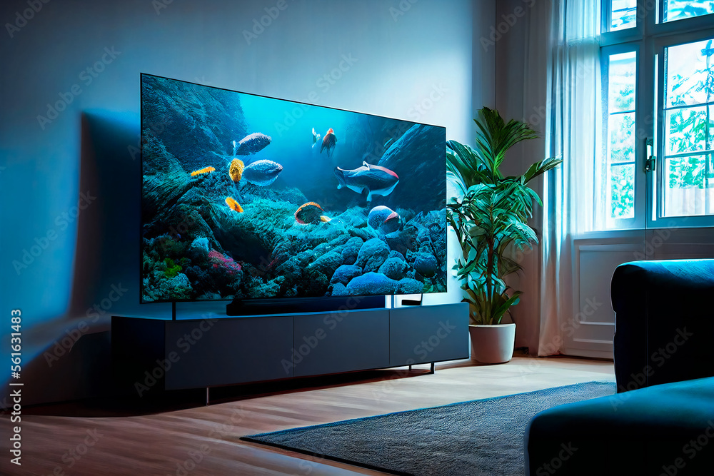 Big Tv In A Living Room. Elegant living room with big tv screen ...