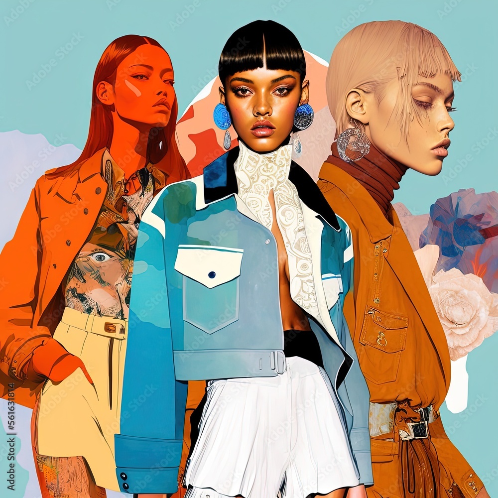 Mood board collage, 2000s fashion collage, generative ai scrapbook page ...