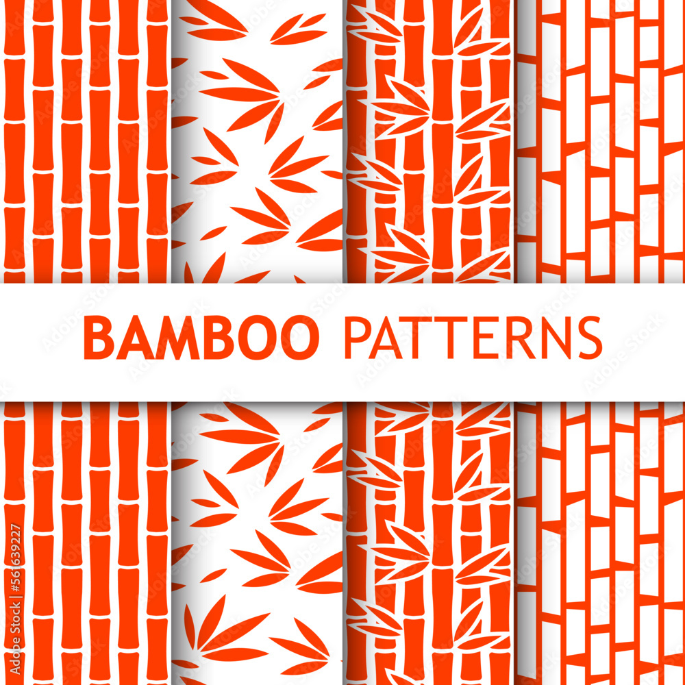Set draw simple bamboo patterns for your fabric and textile Stock ...
