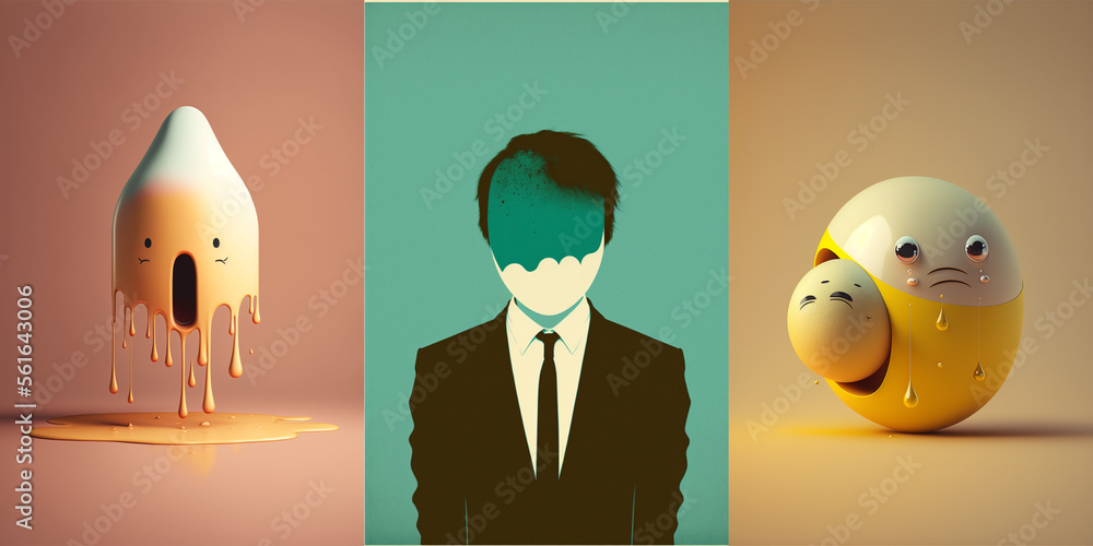 Human Emotions sadness, loneliness, existentialism, brutalist art ...