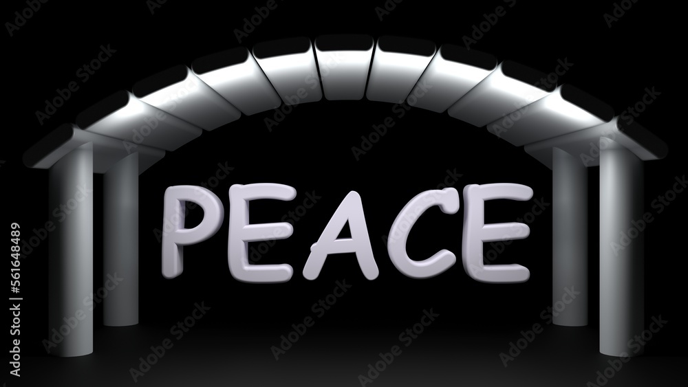 Peace. Protect your peace. White text in black background. 3d text. 3d ...
