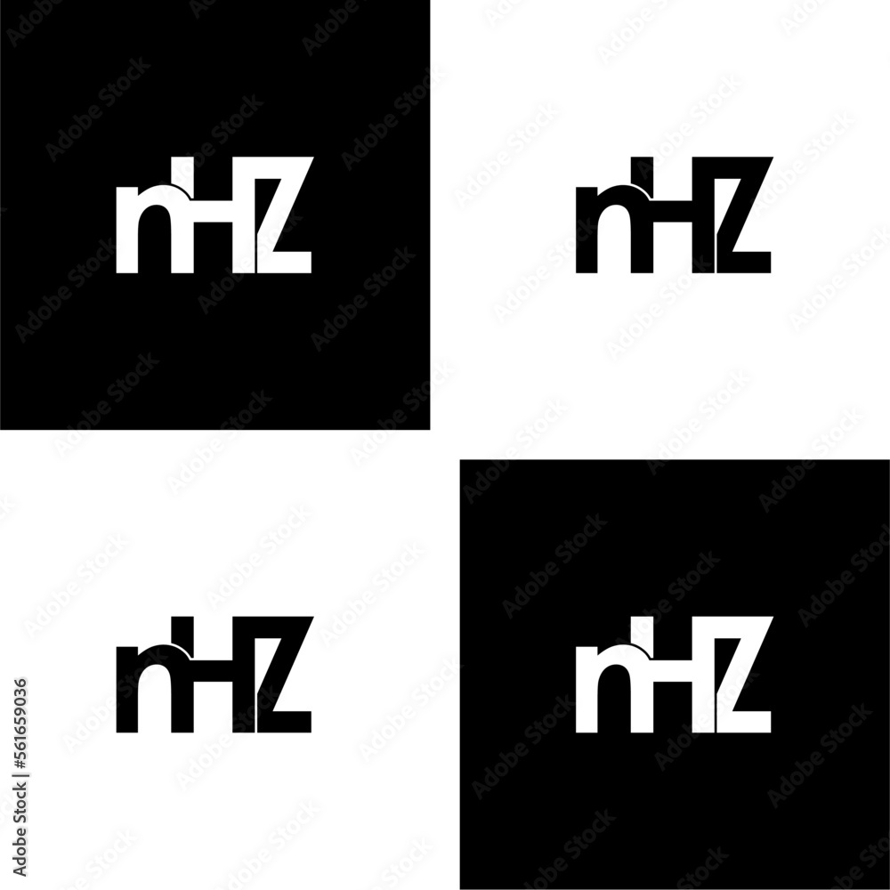 nhz typography letter monogram logo design set Stock Vector | Adobe Stock