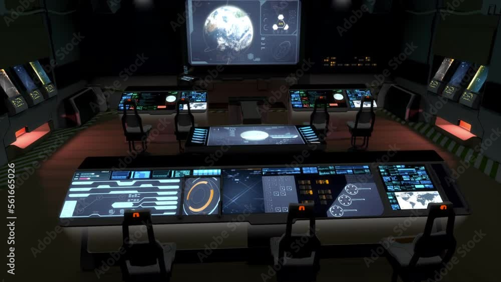 Vidéo Stock 3D Animated background of Control room or central room ...