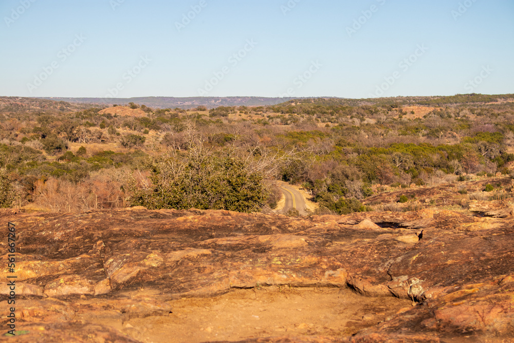 Texas hiking trails view of Park Road 4 Burnet County. Located at Inks ...