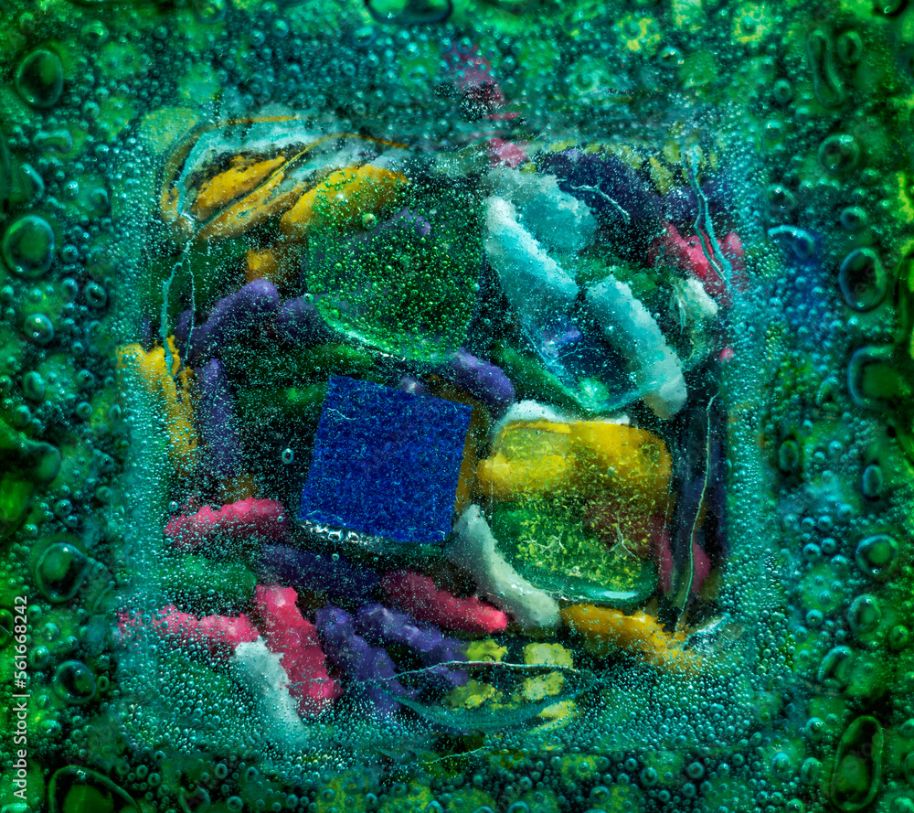 See shapes and modern forms with bubble glass base in this composite ...