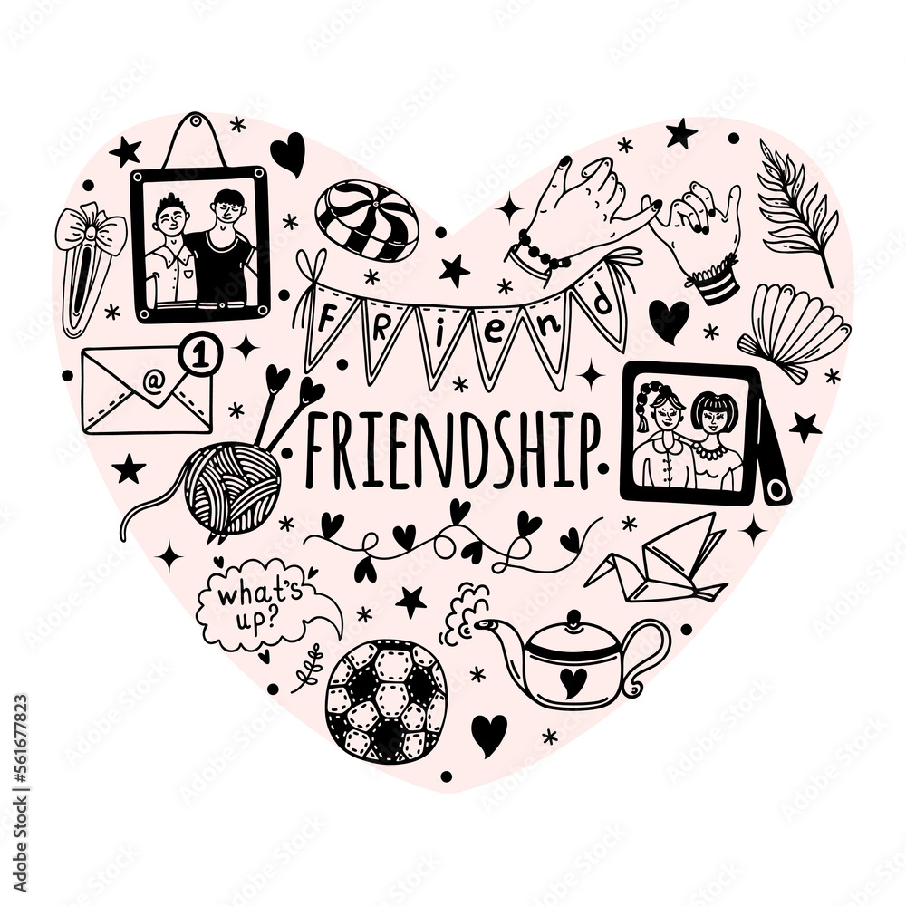Friendship vector icon set. Friends, colleagues, team, family. Symbols ...