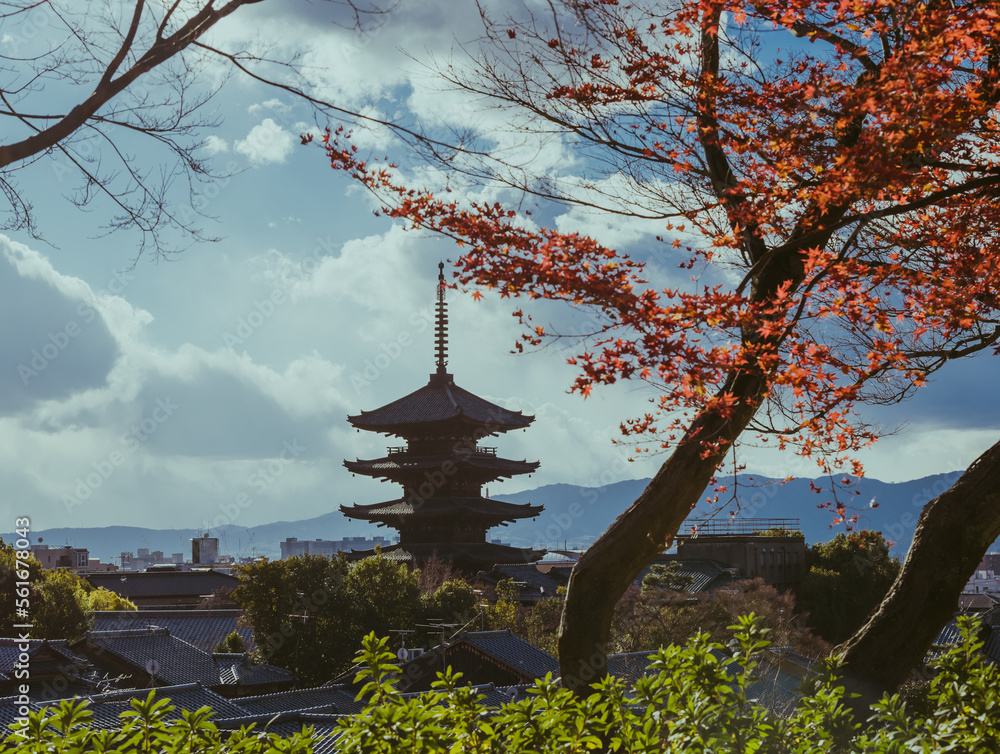 The Yasaka Pagoda(Hokanji Temple), is a popular tourist attraction, the ...