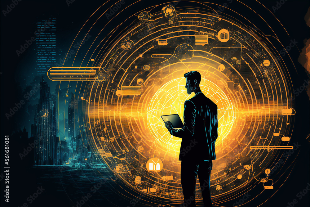 Internet network connection, big data, digital marketing IoT internet ...