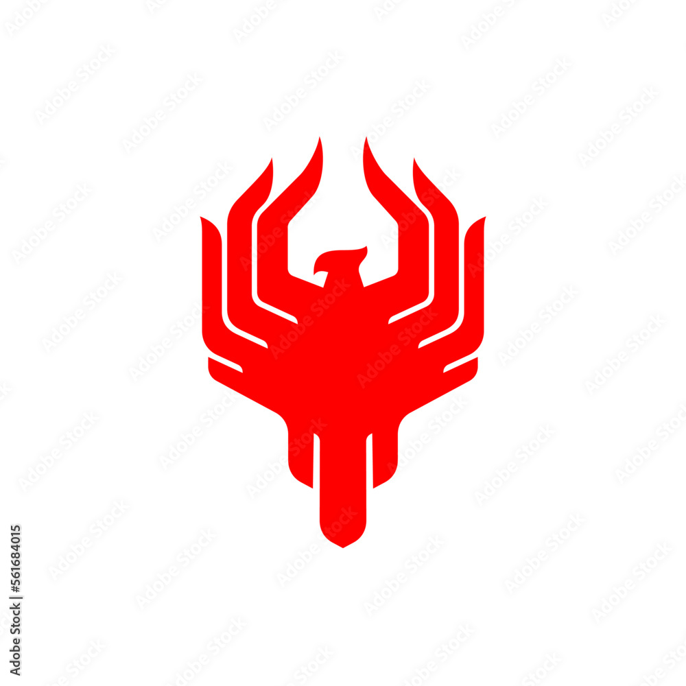 Red Phoenix Shield Logo Design Stock Vector | Adobe Stock