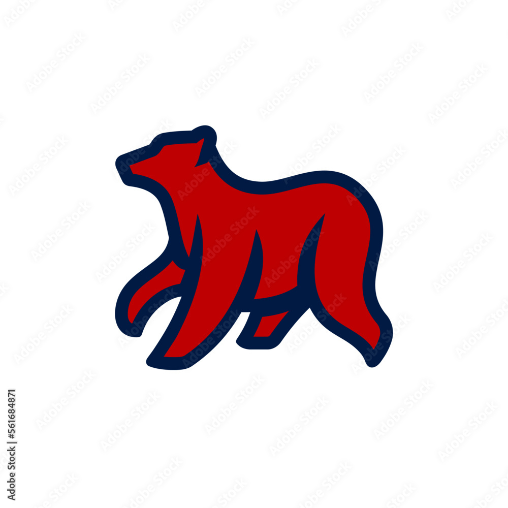 Simple Red Bear logo Design Stock Vector | Adobe Stock