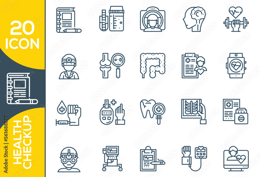 HEALTH CHECKUP ICON SET DESIGN Stock Vector | Adobe Stock