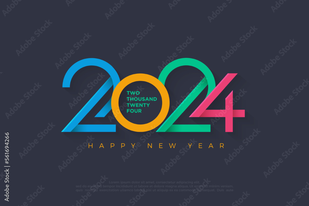 Colorful vector number 2024 design. This design is suitable for ...
