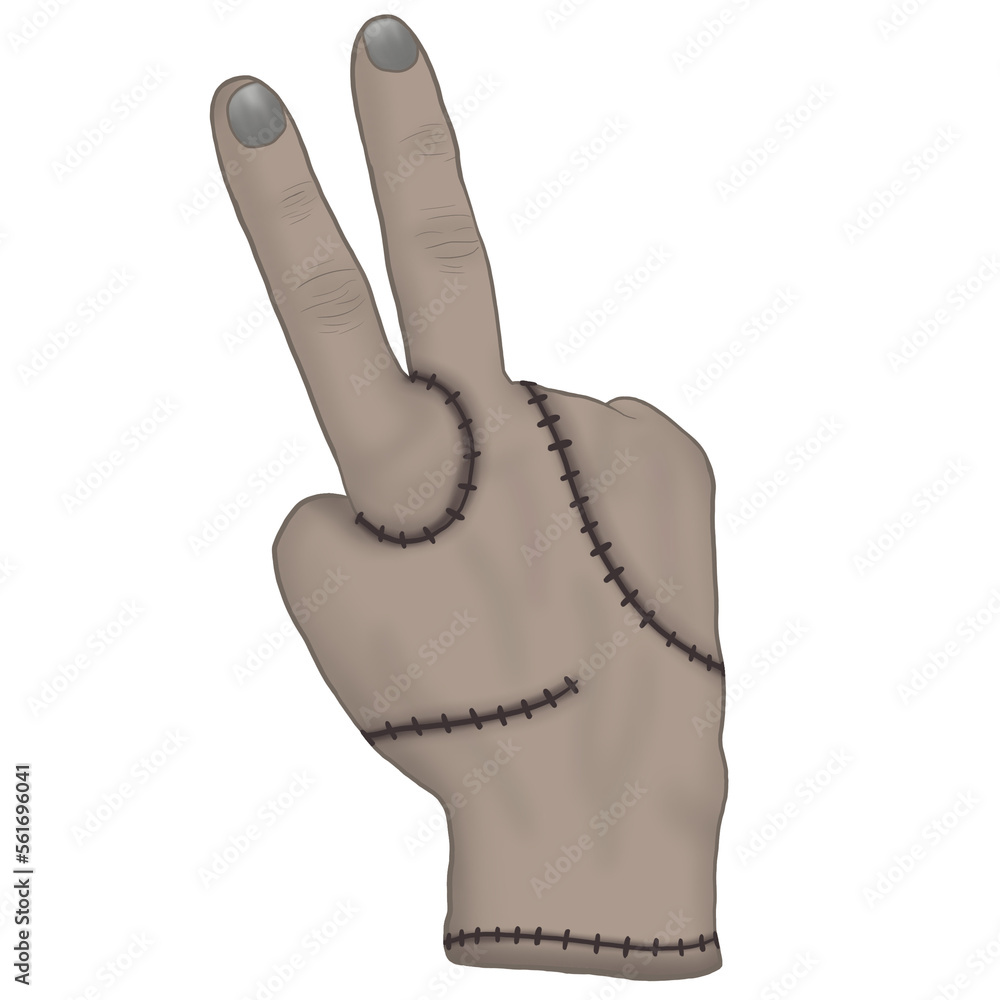 Thing hand showing victory sign Vector illustration. Thing Hand is a ...