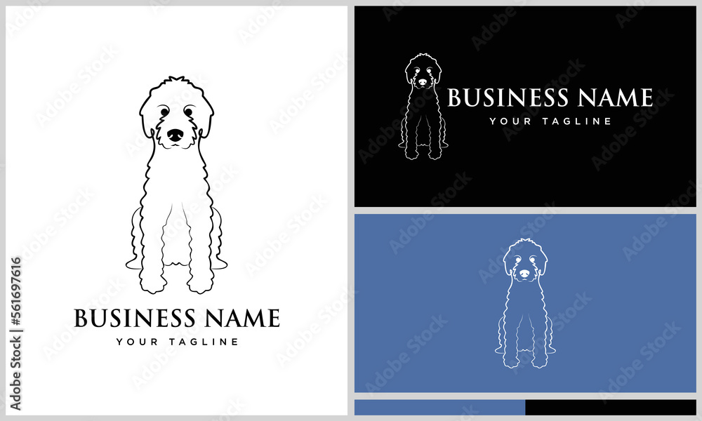 line art Goldendoodle logo design Stock Vector | Adobe Stock