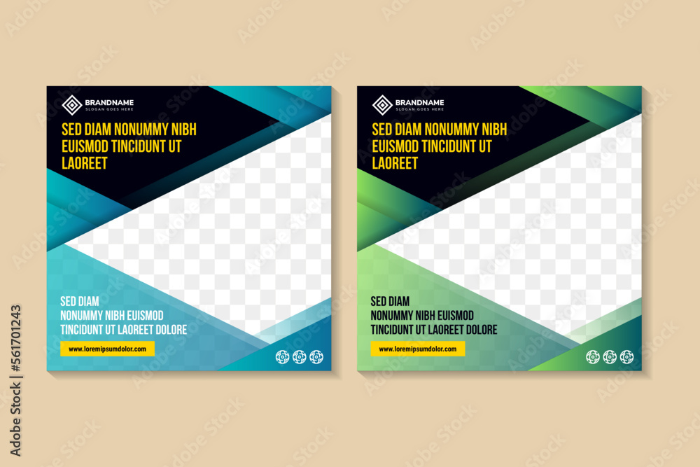 Set of social media post template with multicolor choice design. Good ...