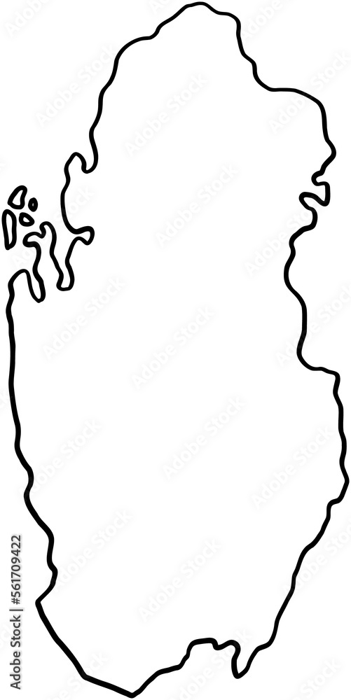 doodle freehand drawing of qatar map. Stock Illustration | Adobe Stock