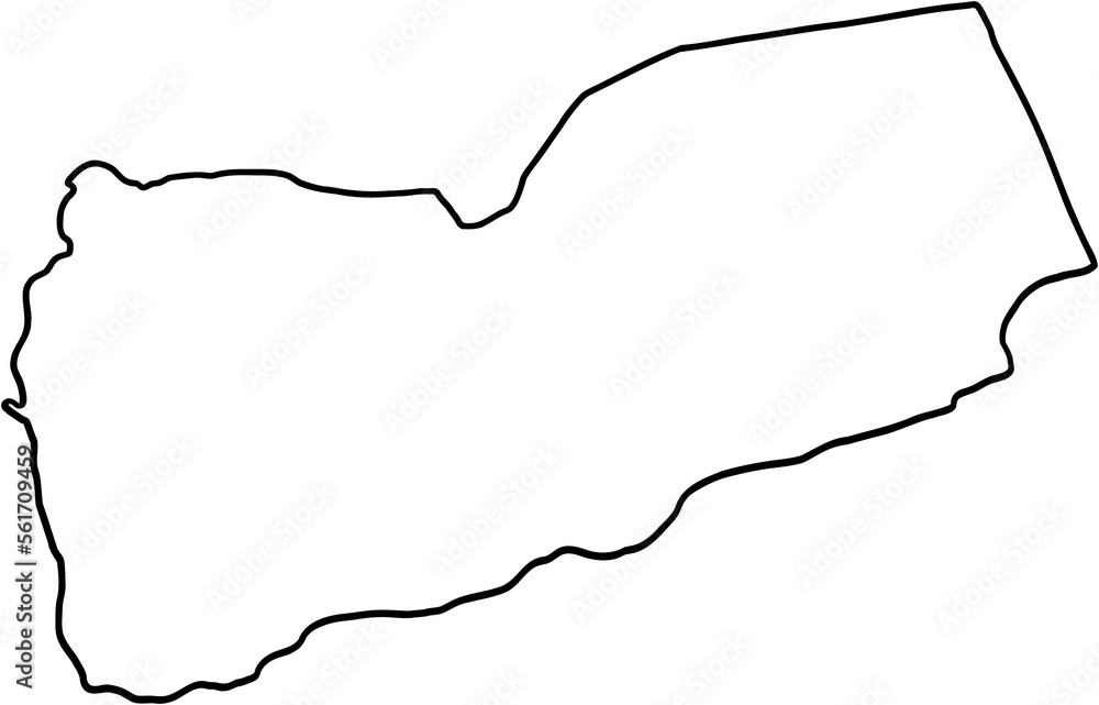 doodle freehand drawing of yemen map. Stock Illustration | Adobe Stock
