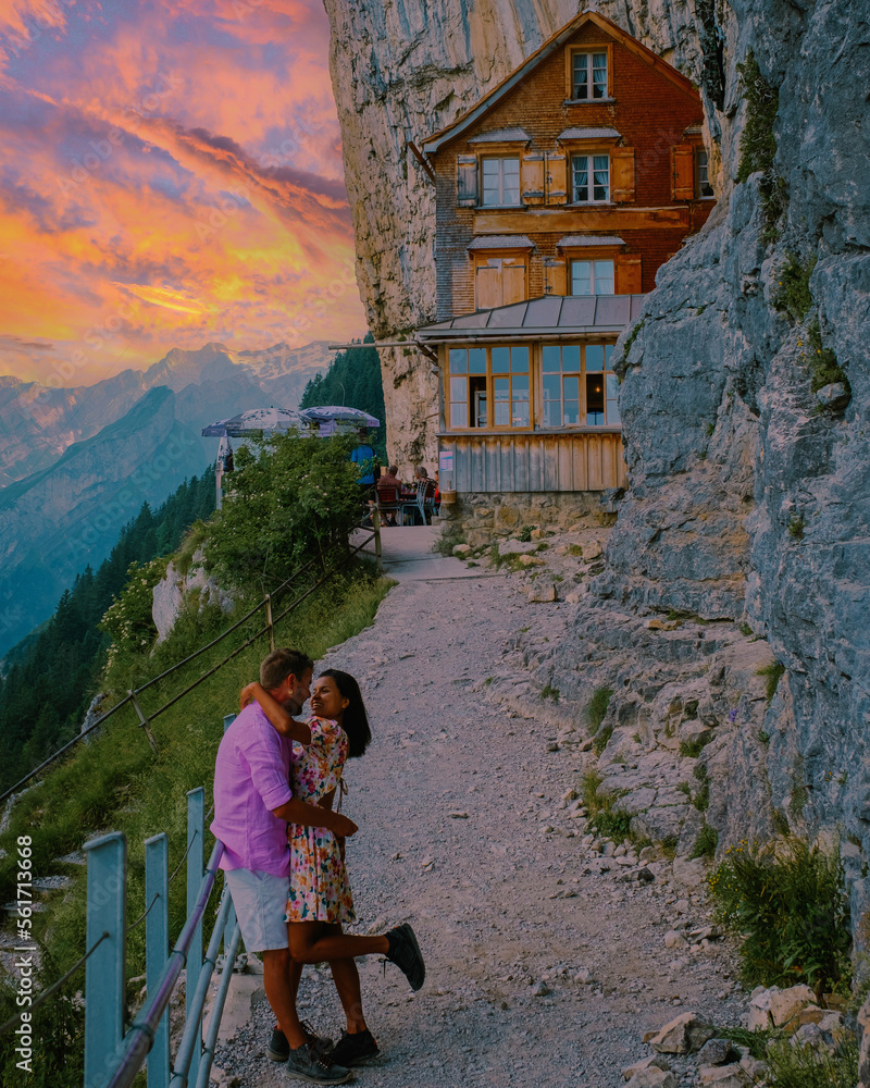Ebenalp, Switzerland couple visit the Famous mountain guesthouse ...