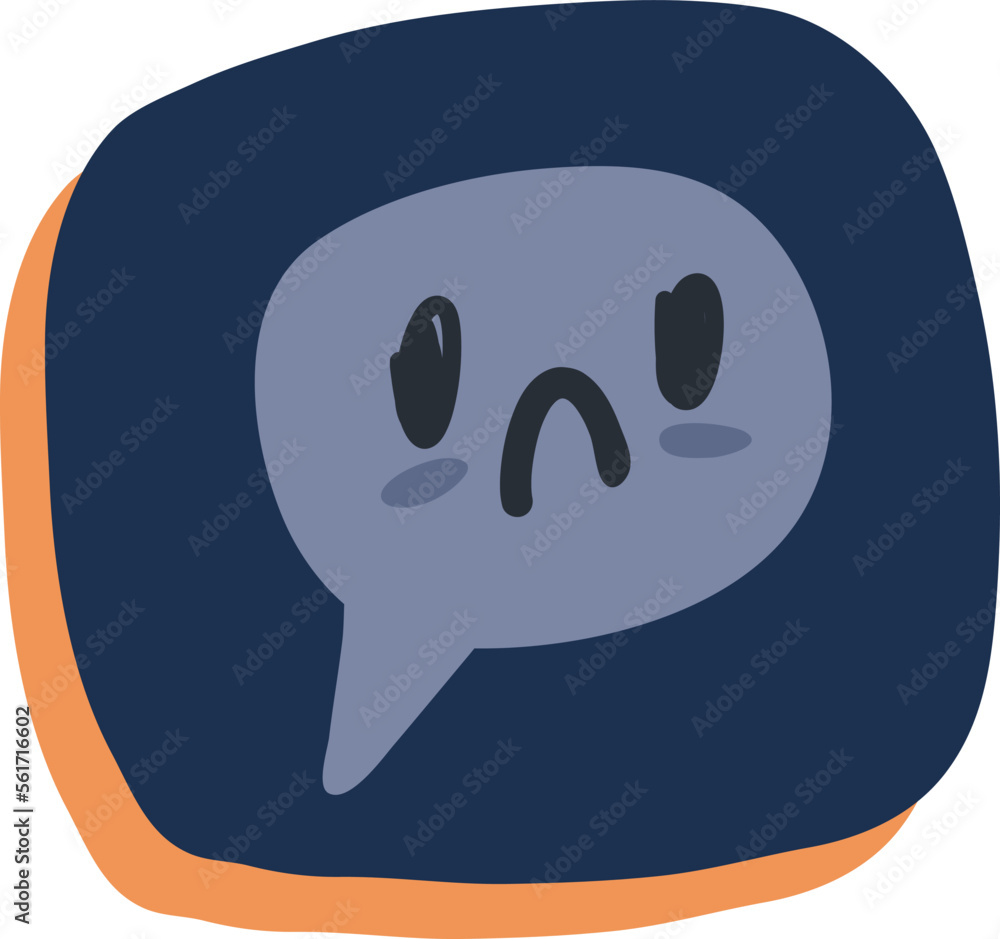Cartoon vector illustration of Speech bubble smile face icons. Sad, cry ...