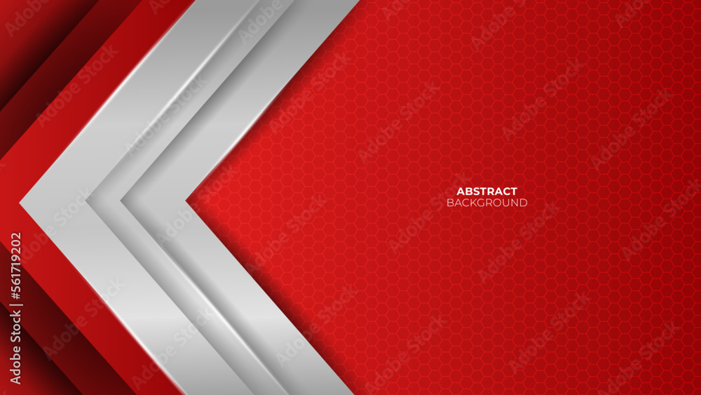 Futuristic red abstract gaming banner design with metal technology ...