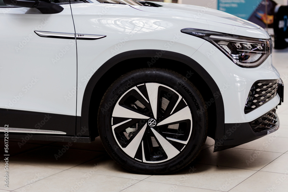 VW ID6 X electric car Stock Photo | Adobe Stock