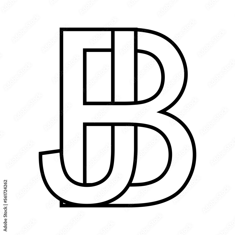 Logo sign bj jb icon, double letters, logotype b j Stock Vector | Adobe ...