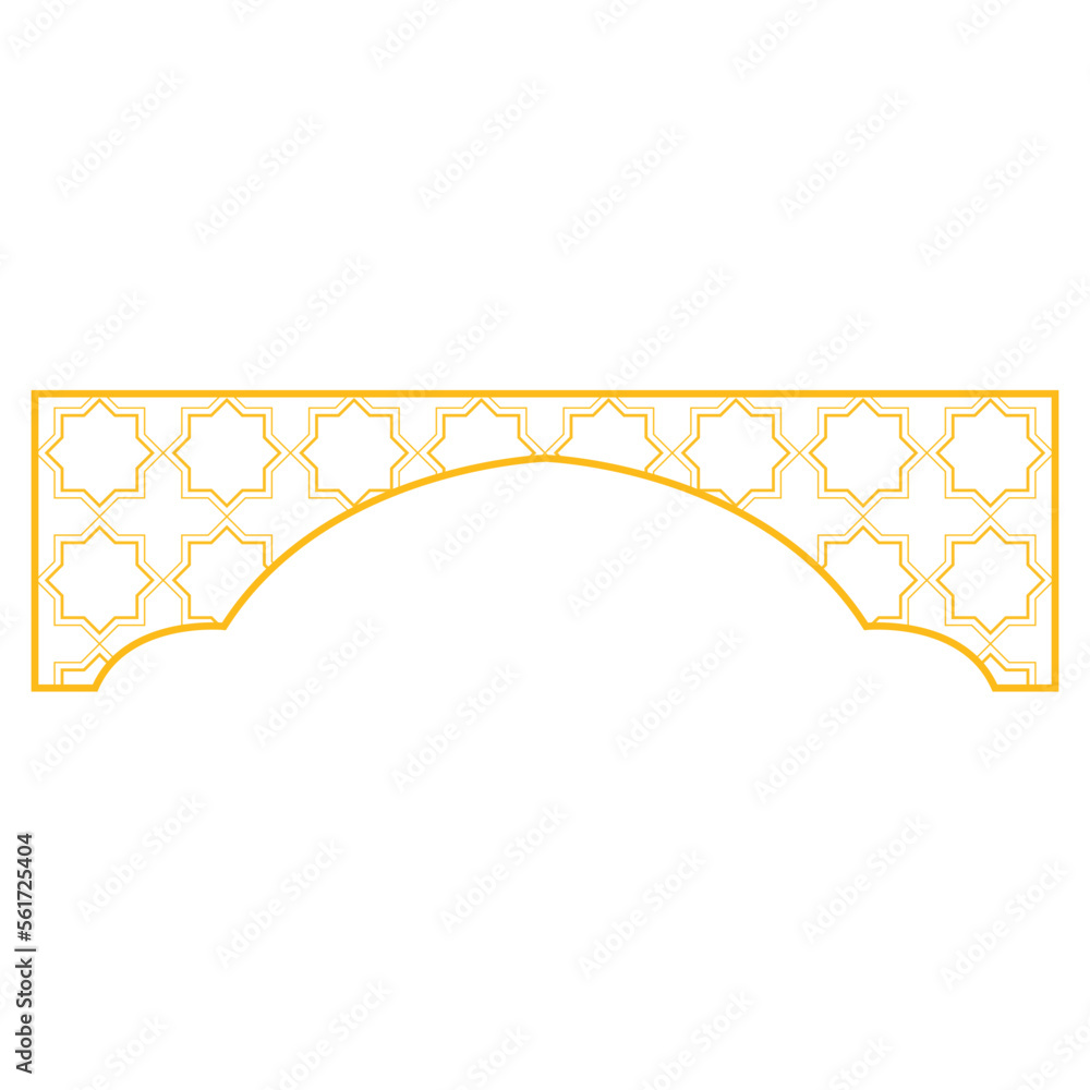 Islamic gold frame header background with golden ornament Stock Vector ...