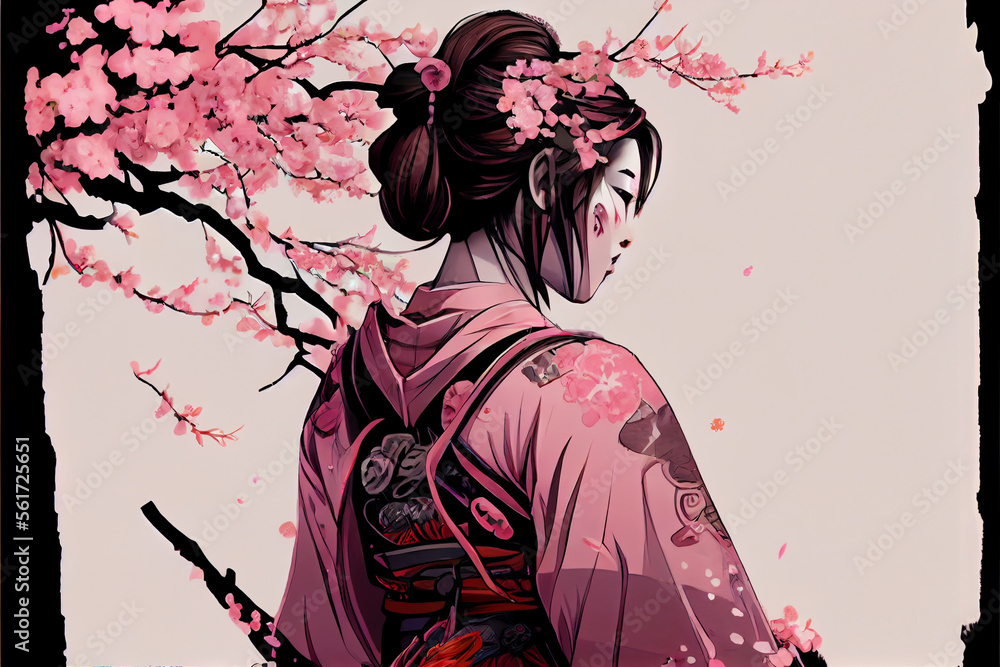 Geisha Anime Girl: A Beautiful Fusion of Tradition and Modernity AI ...