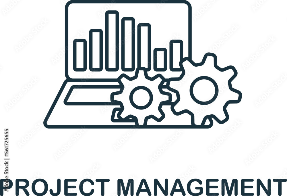 Project Management icon. Monochrome simple Project Planning icon for ...