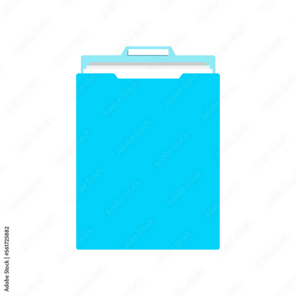 Blue bright folder icon Isolated on white, notary folder document ...