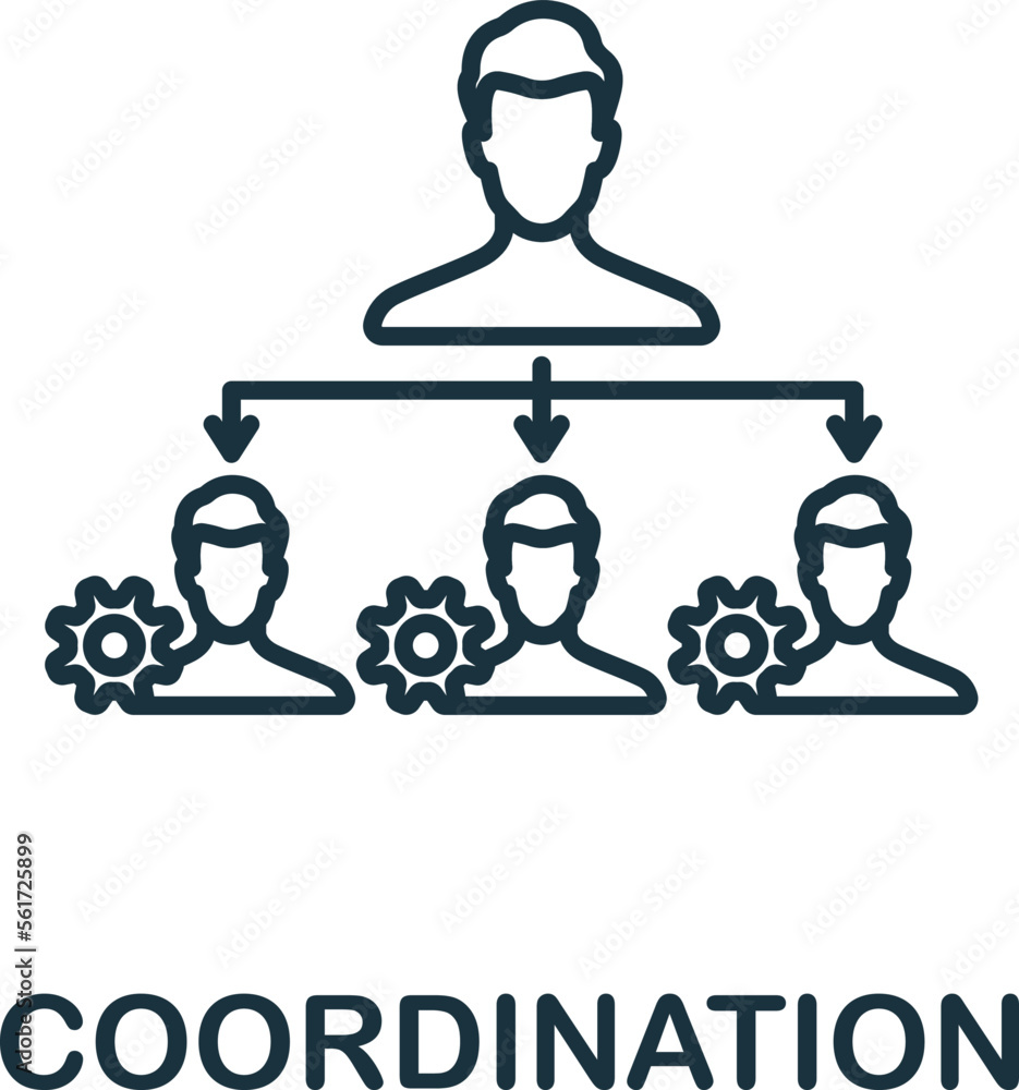 Coordination icon. Monochrome simple Project Planning icon for ...